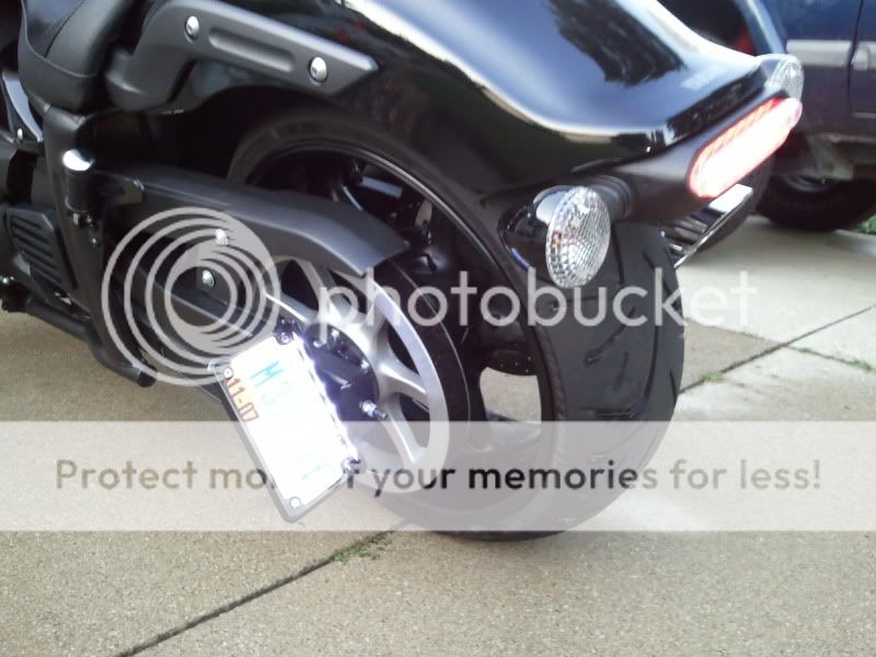 My own version of side mount license plate w/ LED | Yamaha Star Stryker