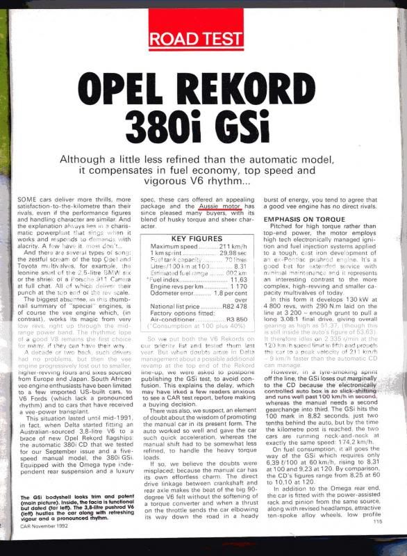 Rekord 3800 V6? | Opel GT Forum